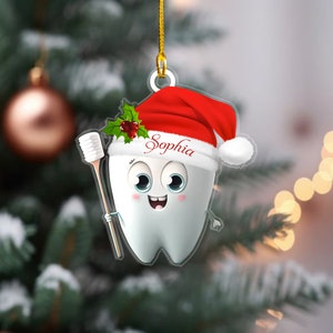 Personalized Teeth Dentist Christmas 2024 Ornament, Dentist Christmas ...