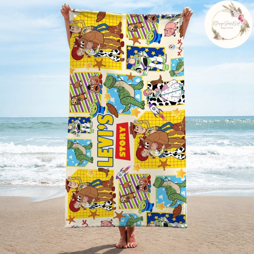 Personalized Disney Pixar Toy Story Beach Towel, Buzz Lightyear Woody ...