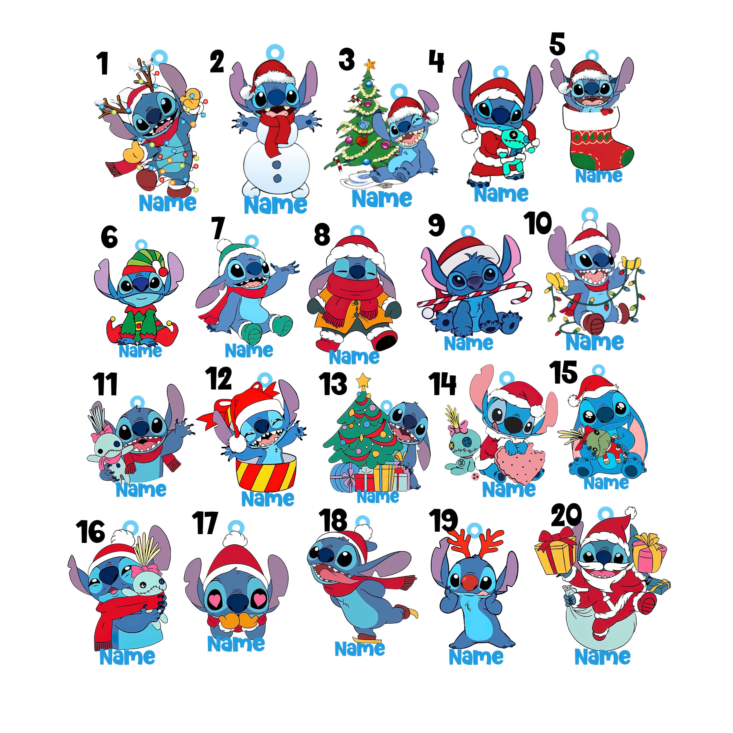 Personalized Disney Stitch Christmas Ornament, Disney Family Christmas ...