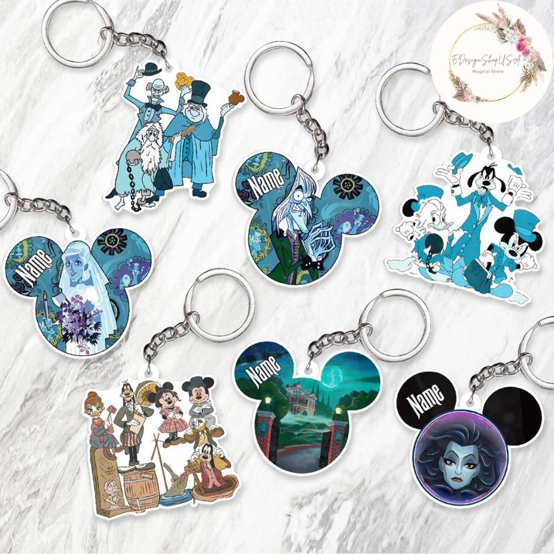 Personalized Mickey and Friends Cosplay Disney Haunted Mansion Keychain ...