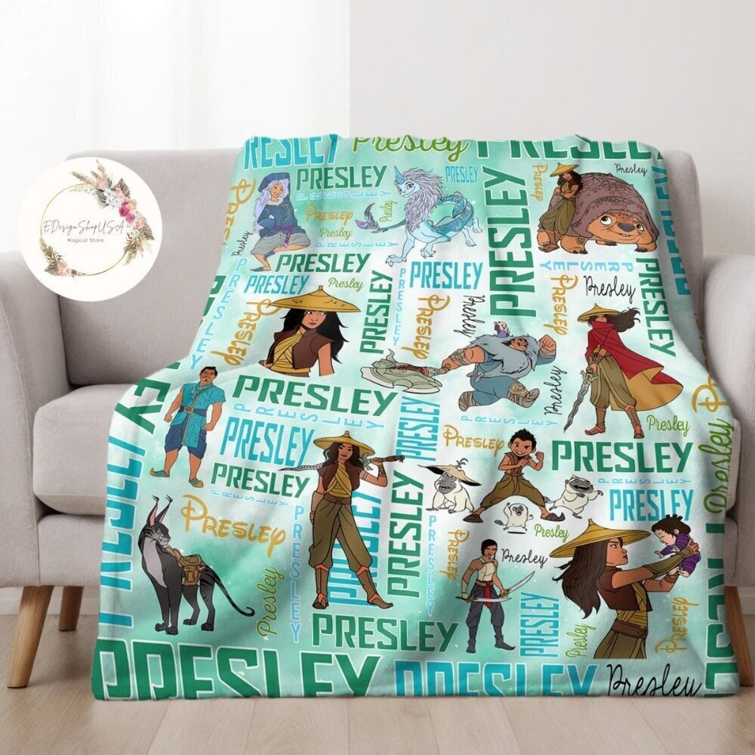 Personalized Watercolor Disney Raya and the Last Dragon Blanket, Disney ...