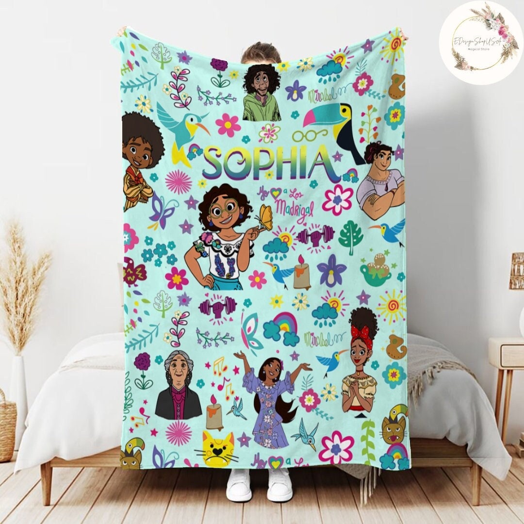 Personalized Floral Disney Encanto Blanket, Custom Bruno Isabela Luisa ...