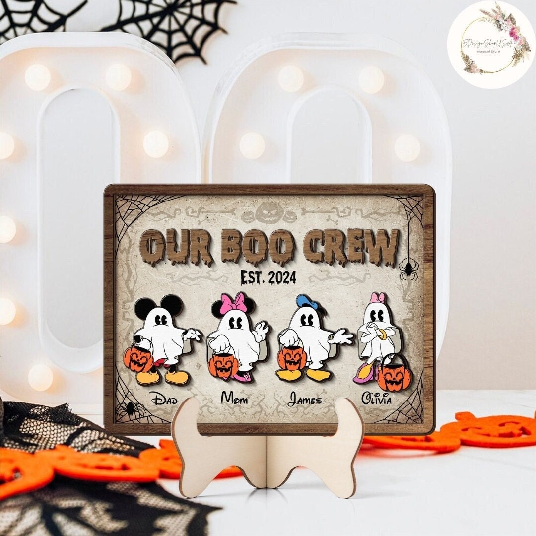 Personalized Our Boo Crew Disney Halloween Family Wooden Sign Plaque ...