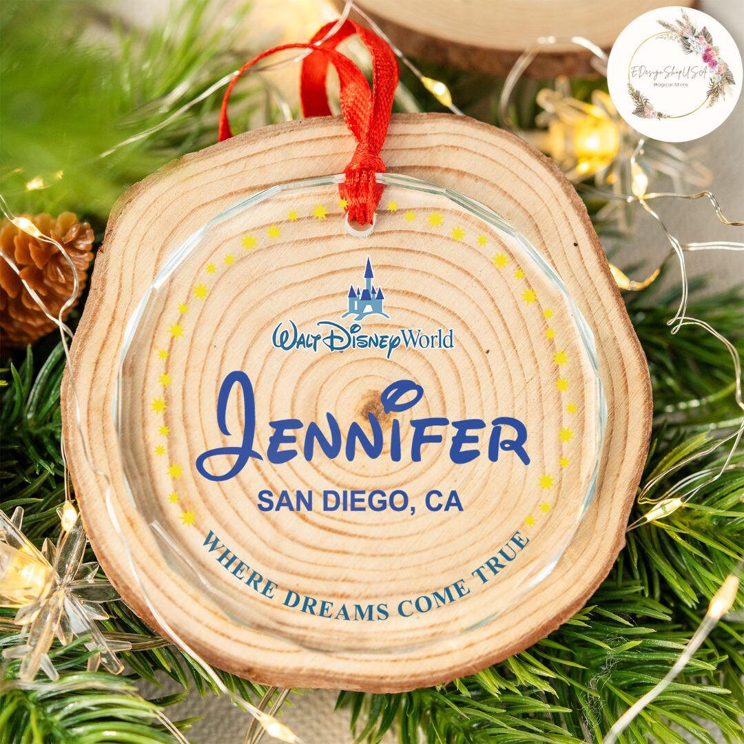 Personalized Disney Name Tag Christmas Ornament, Walt Disney World ...