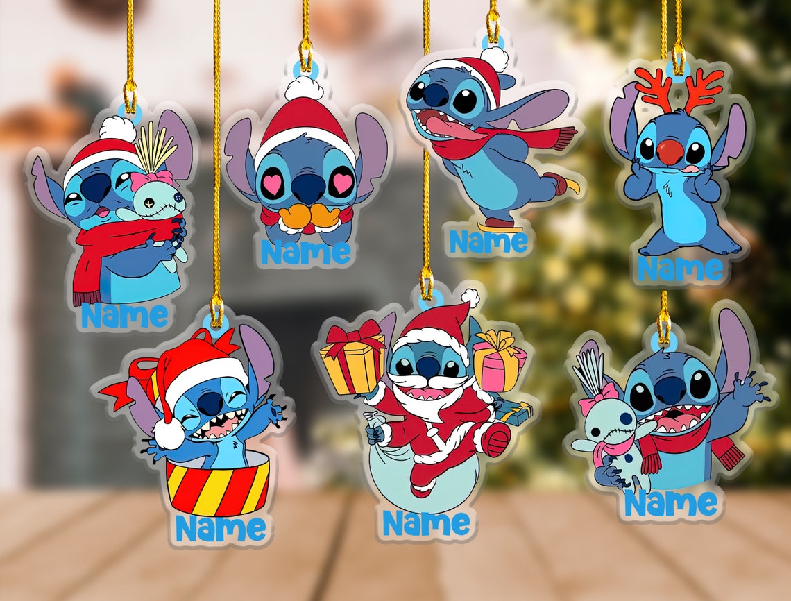 Personalized Disney Stitch Christmas Ornament, Disney Family Christmas ...