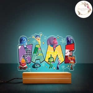 Custom Name Disney Pixar Inside Out Night Light, Family Inside Out 2 ...