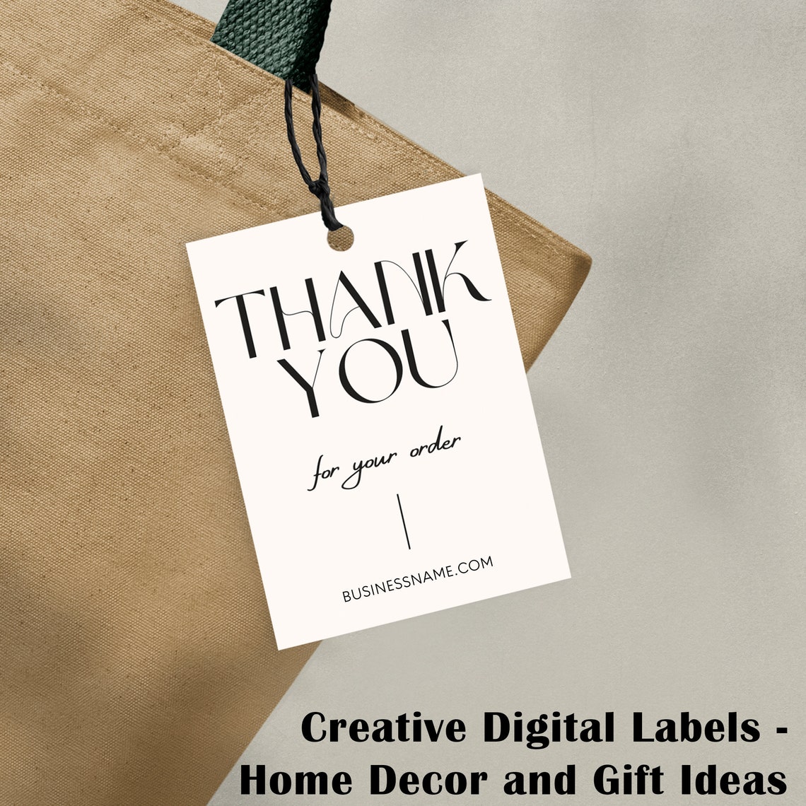 Business Tag Template Editable Thank You Hang Tag Template Custom Label ...