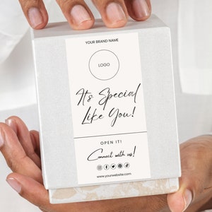 Box Label Template Custom Packaging Label Small Business Label Sticker ...