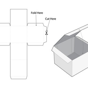Box Template Custom Box Square Box Design Box Cut Gift Box Template ...