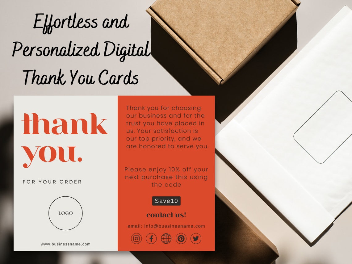 Business Thank You Card Personalized Thank You Note Professional ...