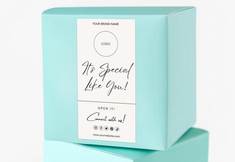 Box Label Template Custom Packaging Label Small Business Label Sticker ...