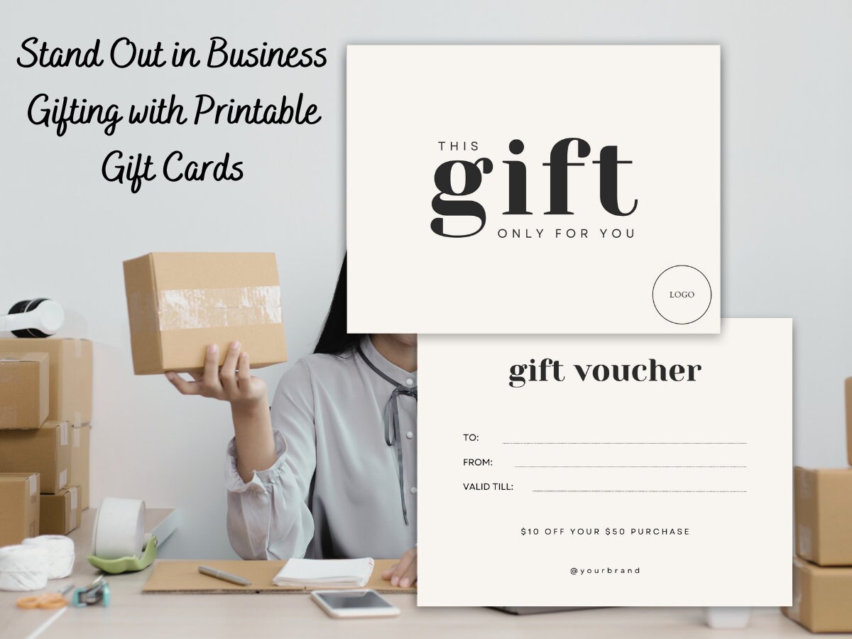 Business Gift Card Personalized Gift Voucher Template Elegant Gift Card ...