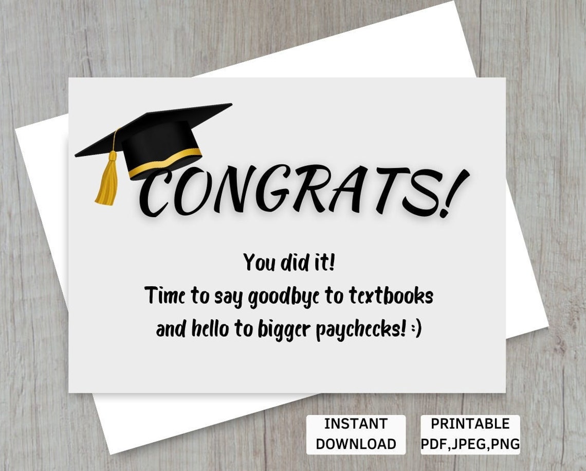Graduation Card Funny Graduation Card High School Graduation - Etsy