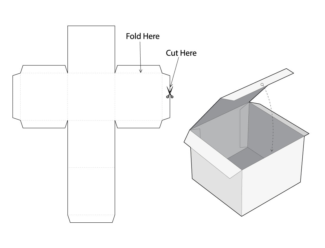 Box Template Custom Box Square Box Design Box Cut Gift Box Template ...