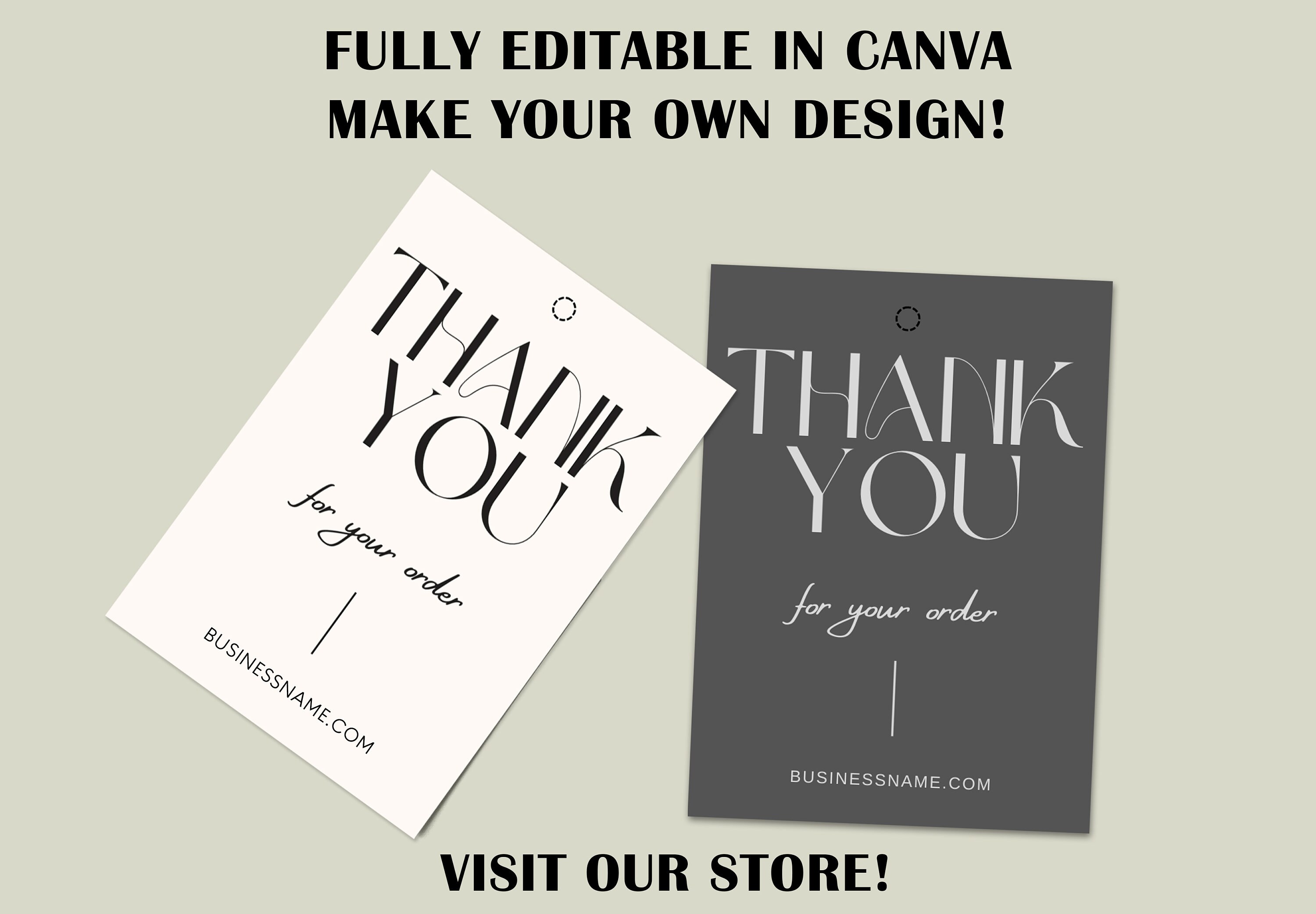 Business Tag Template Editable Thank You Hang Tag Template Custom Label ...