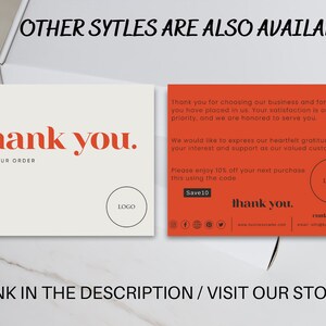 Business Thank You Card Personalized Thank You Note - Etsy