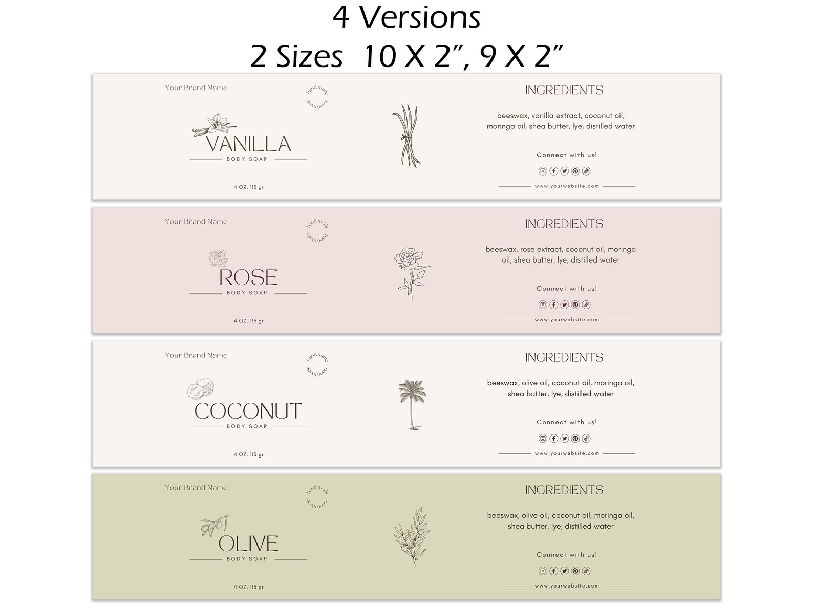 Soap Bar Label Template Soap Packaging Template Small Business ...