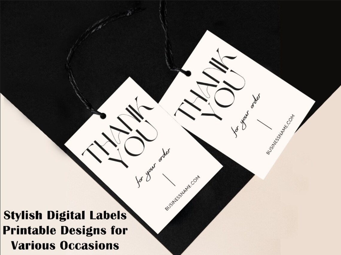 Business Tag Template Editable Thank You Hang Tag Template Custom Label ...
