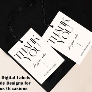 Business Tag Template Editable Thank You Hang Tag Template Custom Label ...