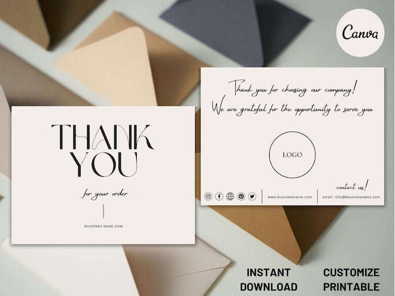 Business Thank You Card Personalized Professional Appreciation - Etsy