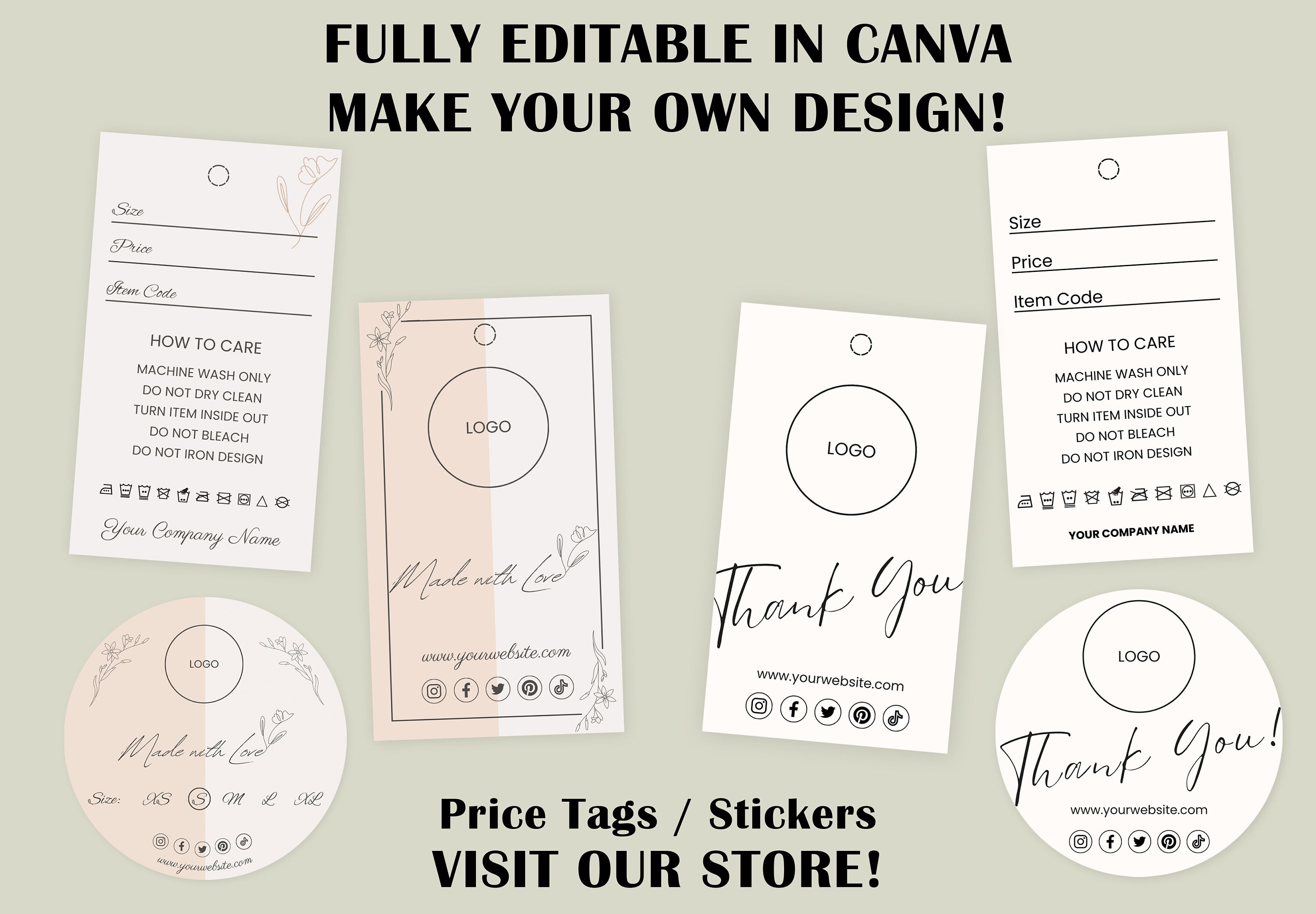 Small Business Tag Price Tag Editable Tag Template Clothing Pricing ...