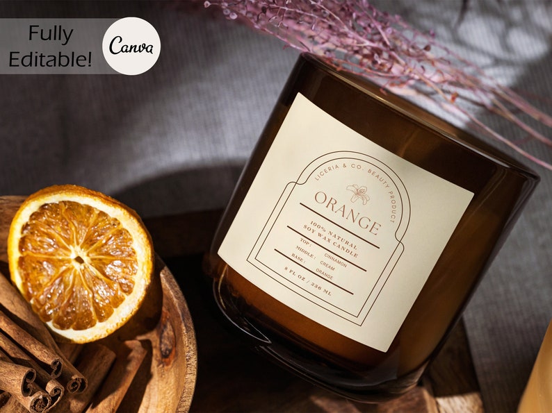 Candle Labels Template Canva Jar Label Template DIY Candle Label Small ...