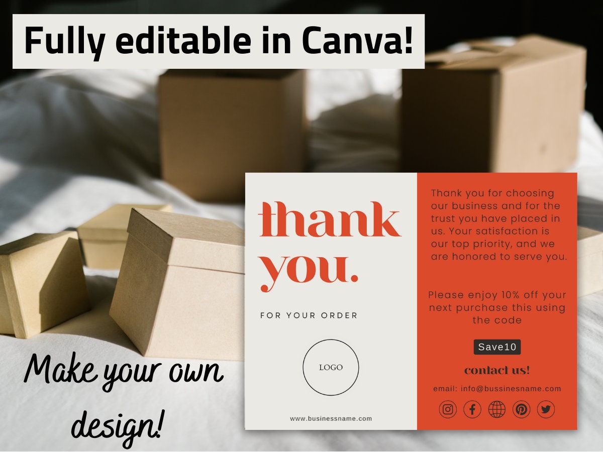 Business Thank You Card Personalized Thank You Note Professional ...