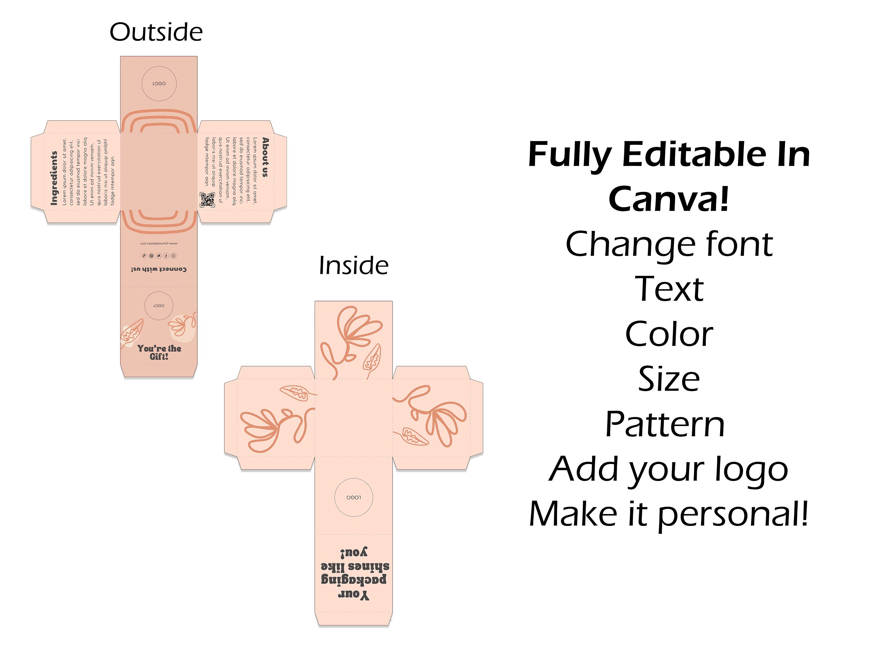 Box Template Custom Box Square Box Design Box Cut Gift Box Template ...