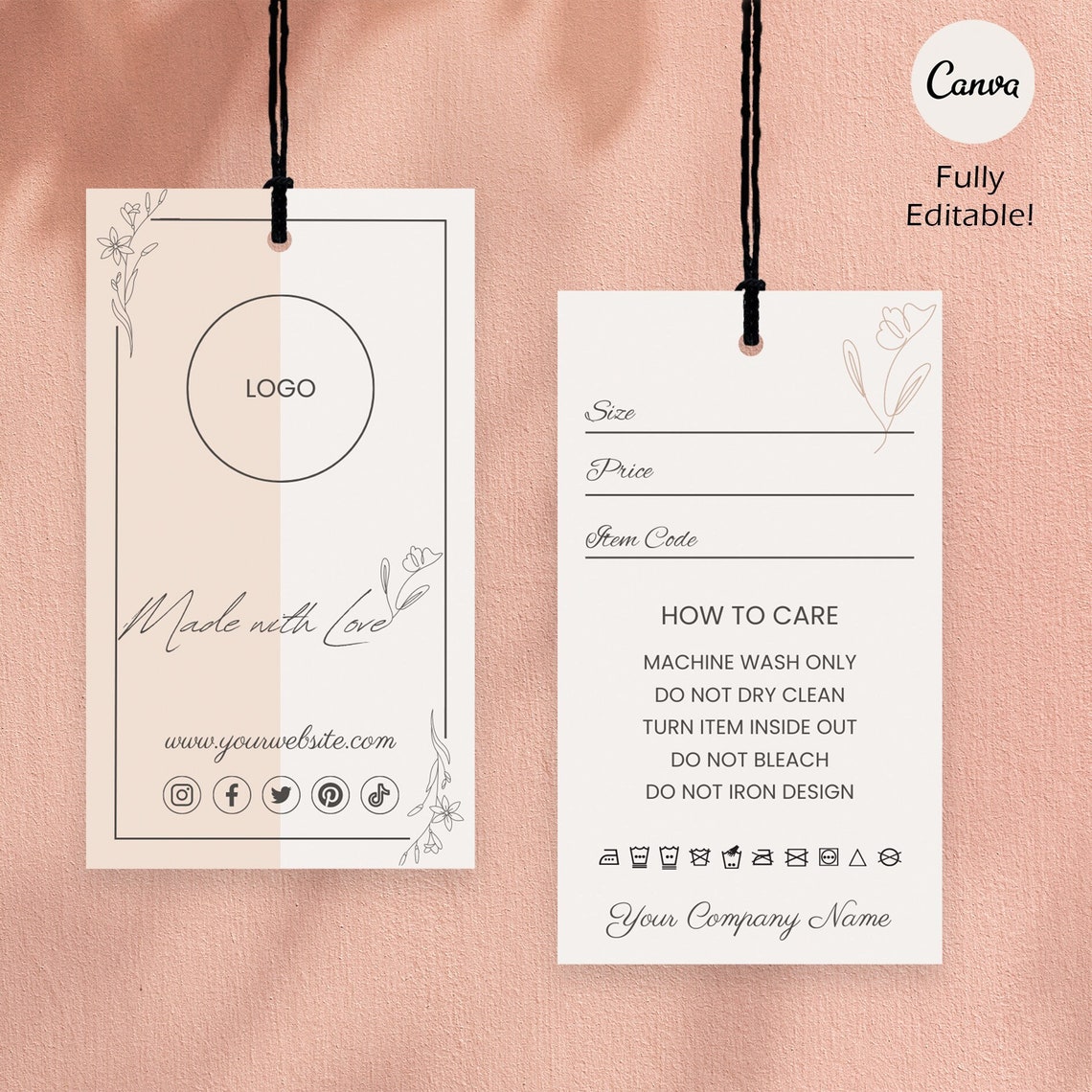 Small Business Tag Price Tag Editable Tag Template Clothing Pricing ...