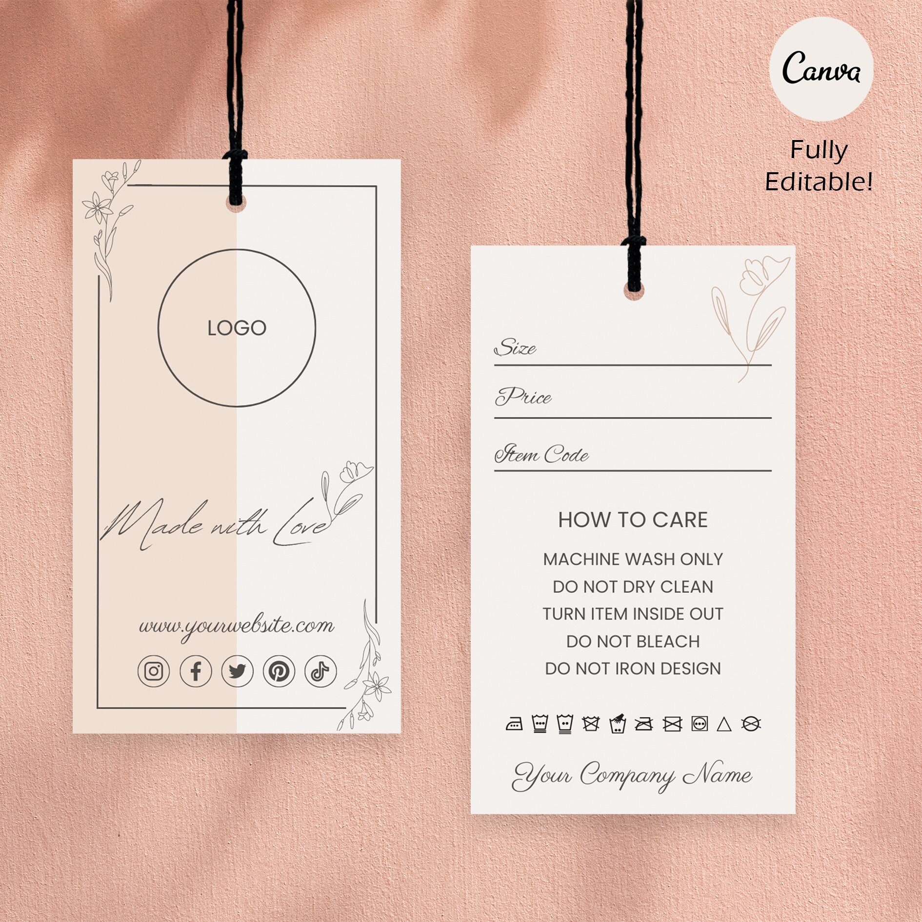 Small Business Tag Price Tag Editable Tag Template Clothing Pricing ...