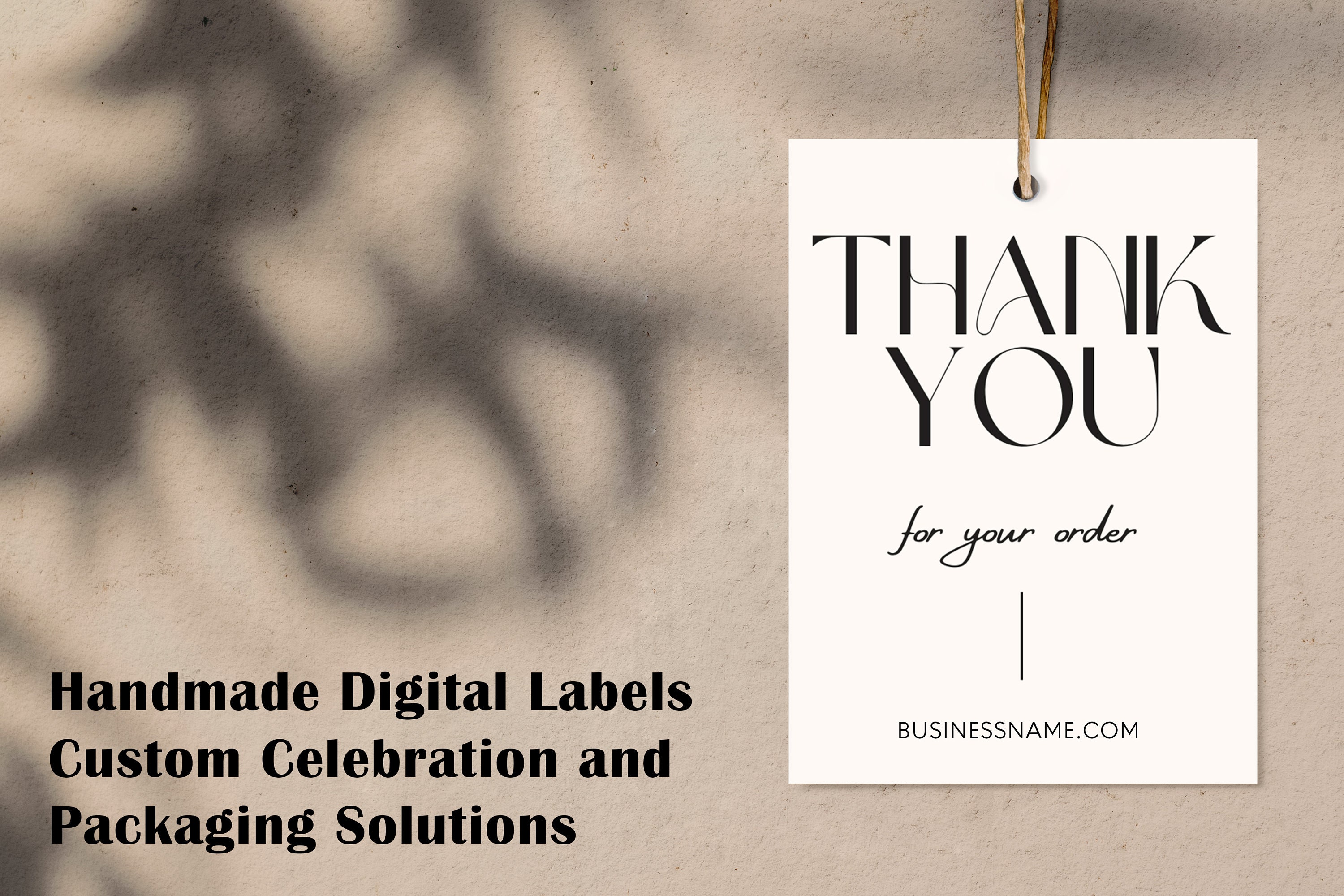 Business Tag Template Editable Thank You Hang Tag Template Custom Label ...