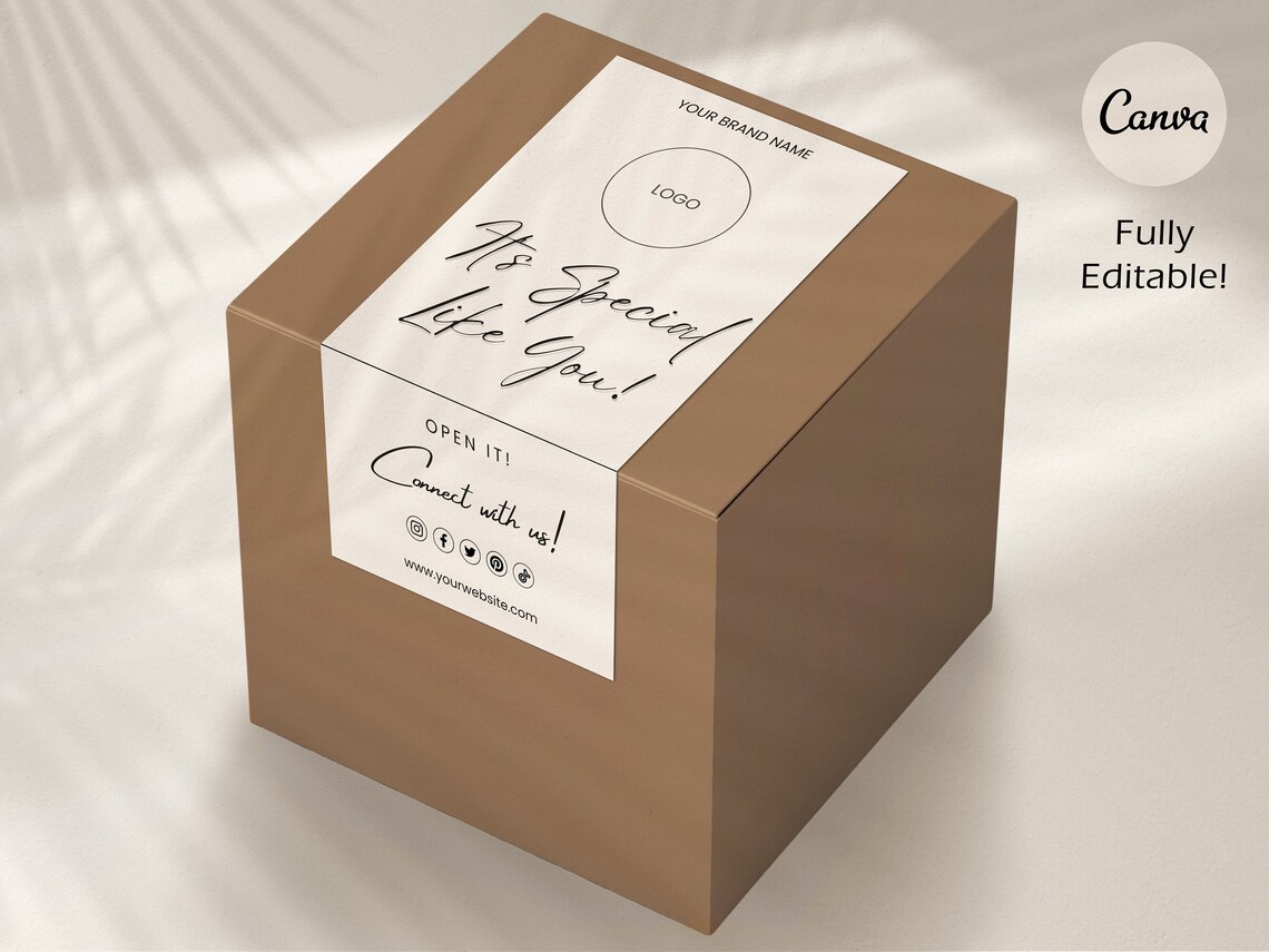 Box Label Template Custom Packaging Label Small Business Label Sticker ...