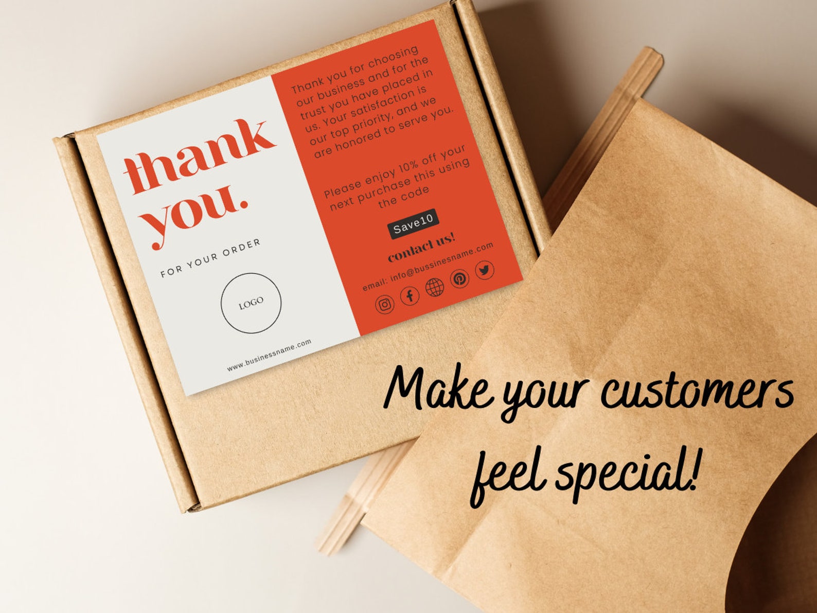 Business Thank You Card Personalized Thank You Note Professional ...