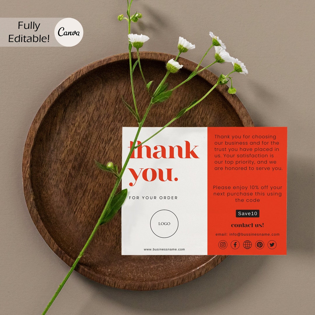 Business Thank You Card Personalized Thank You Note Professional ...