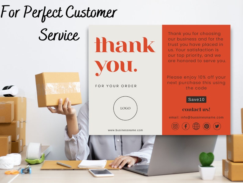 Business Thank You Card Personalized Thank You Note Professional ...