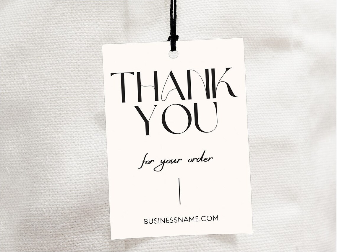 Business Tag Template Editable Thank You Hang Tag Template Custom Label ...