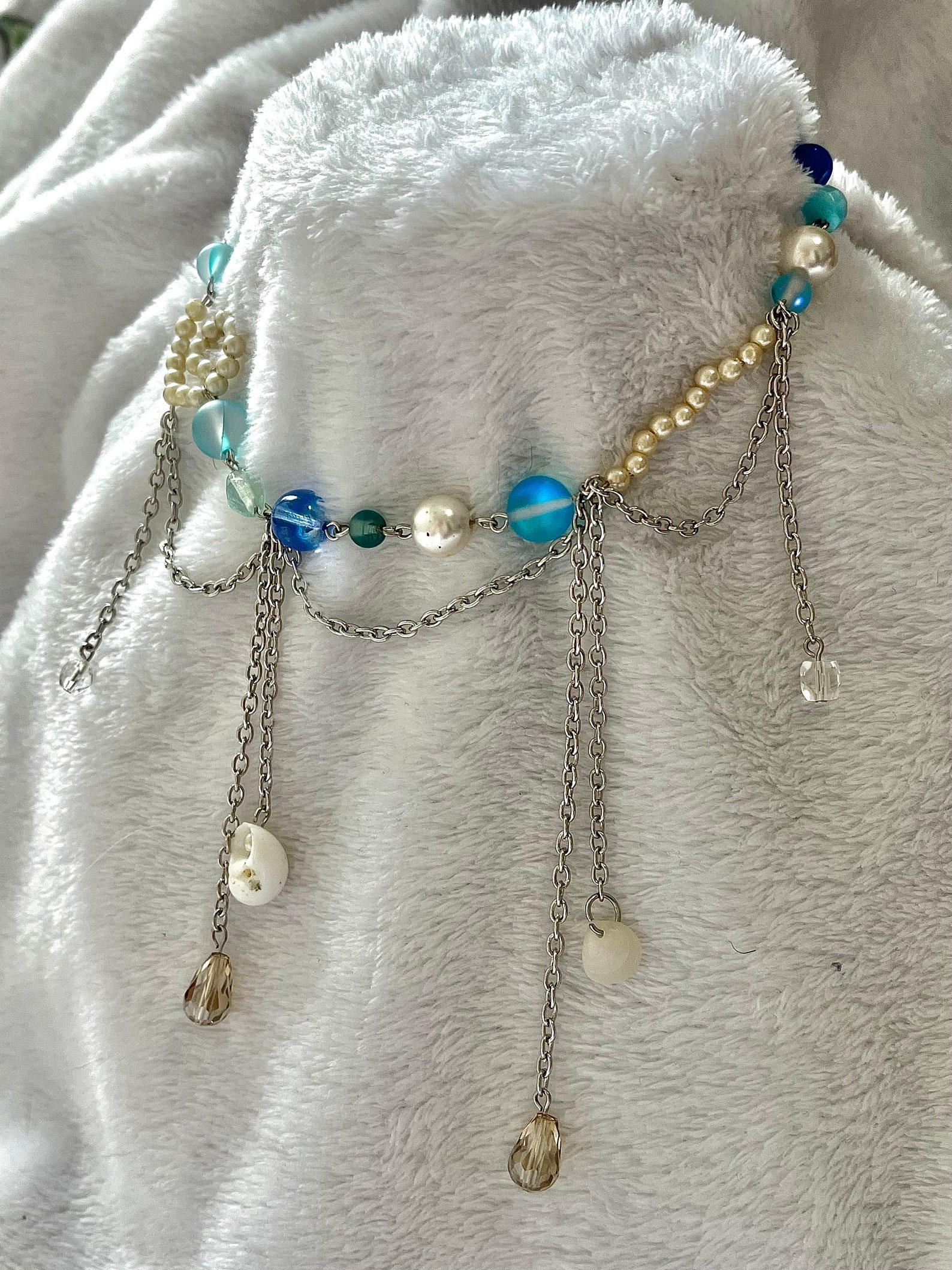 Blue Mermaidcore Aesthetic Necklace Choker - Etsy