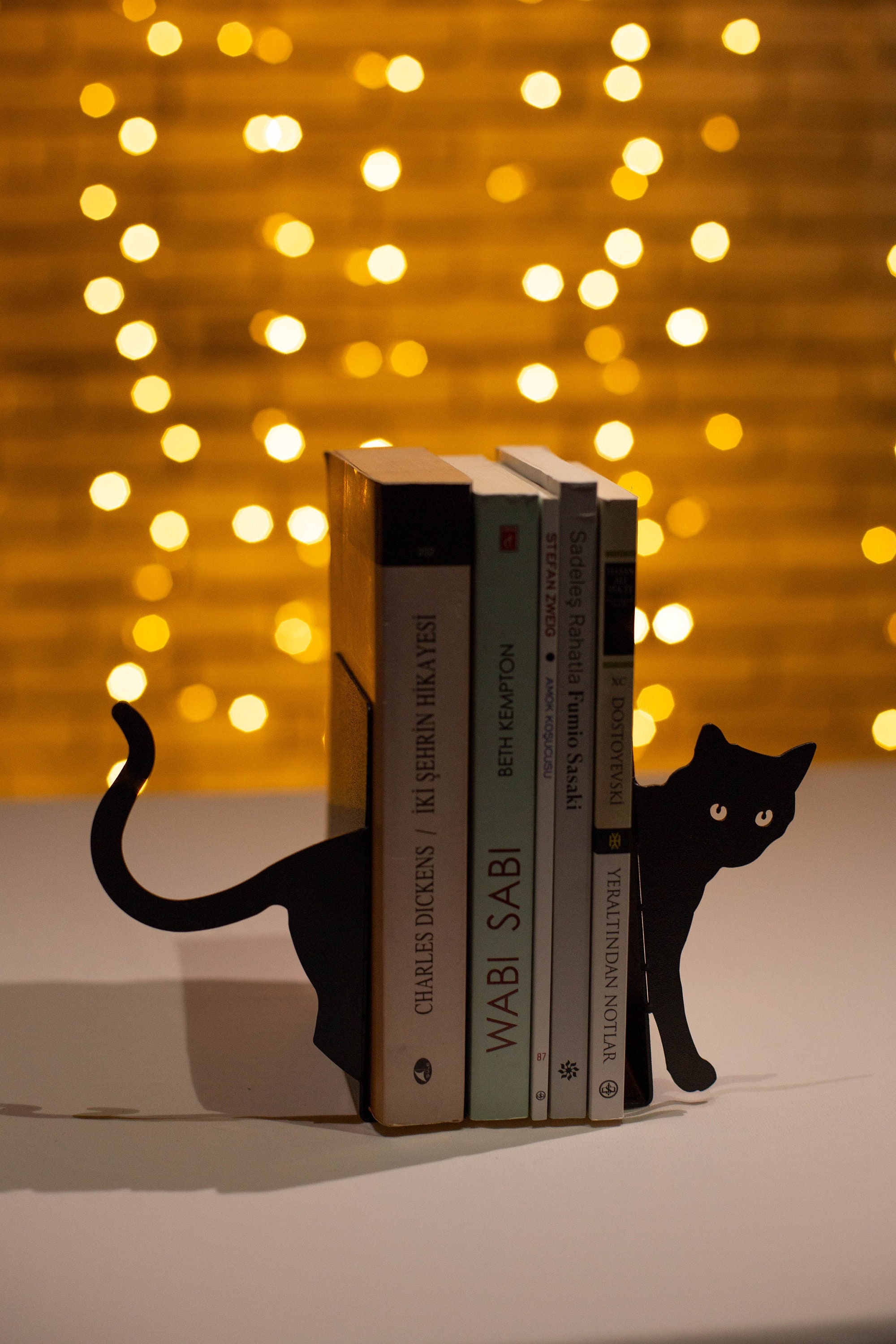 Metal Anime Cat Bookend for Home ,office Book Stand book Holder modern ...