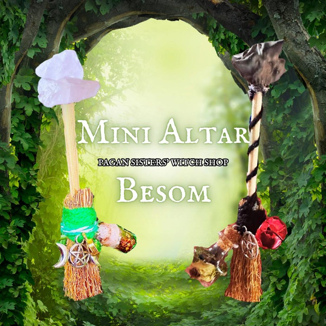 Mini Altar Broom / Besom / Triquetra / Celtic / Pagan / Witch / Ritual ...
