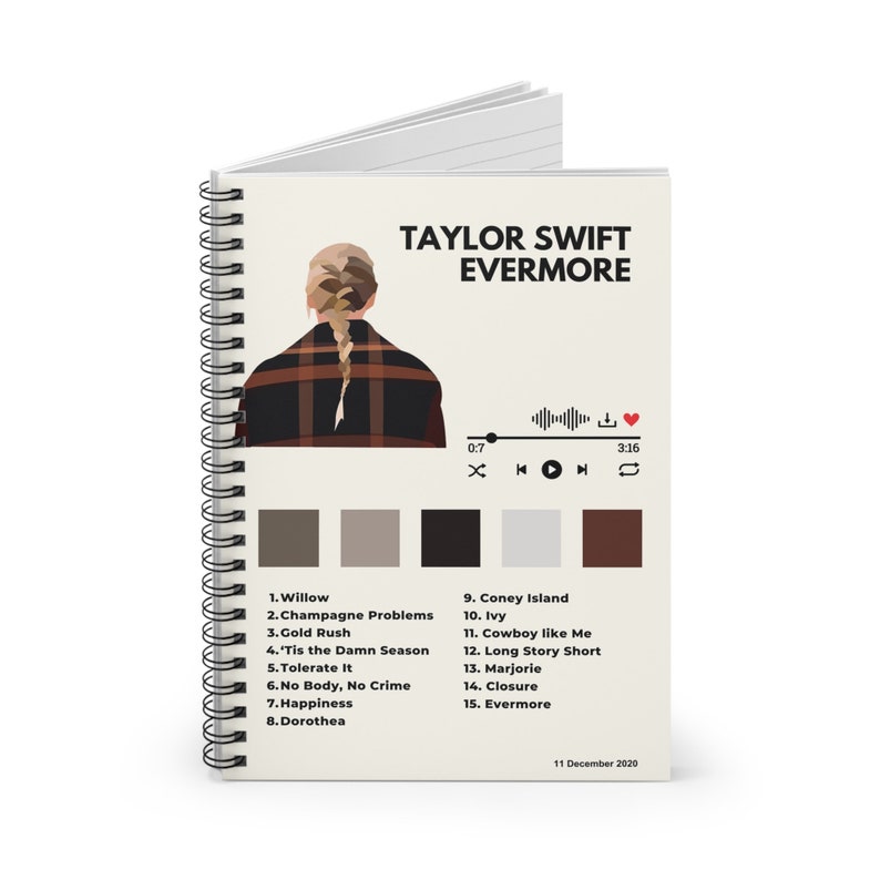 Taylor Swift Notebook Swiftie Notebook Evermore Swiftie - Etsy