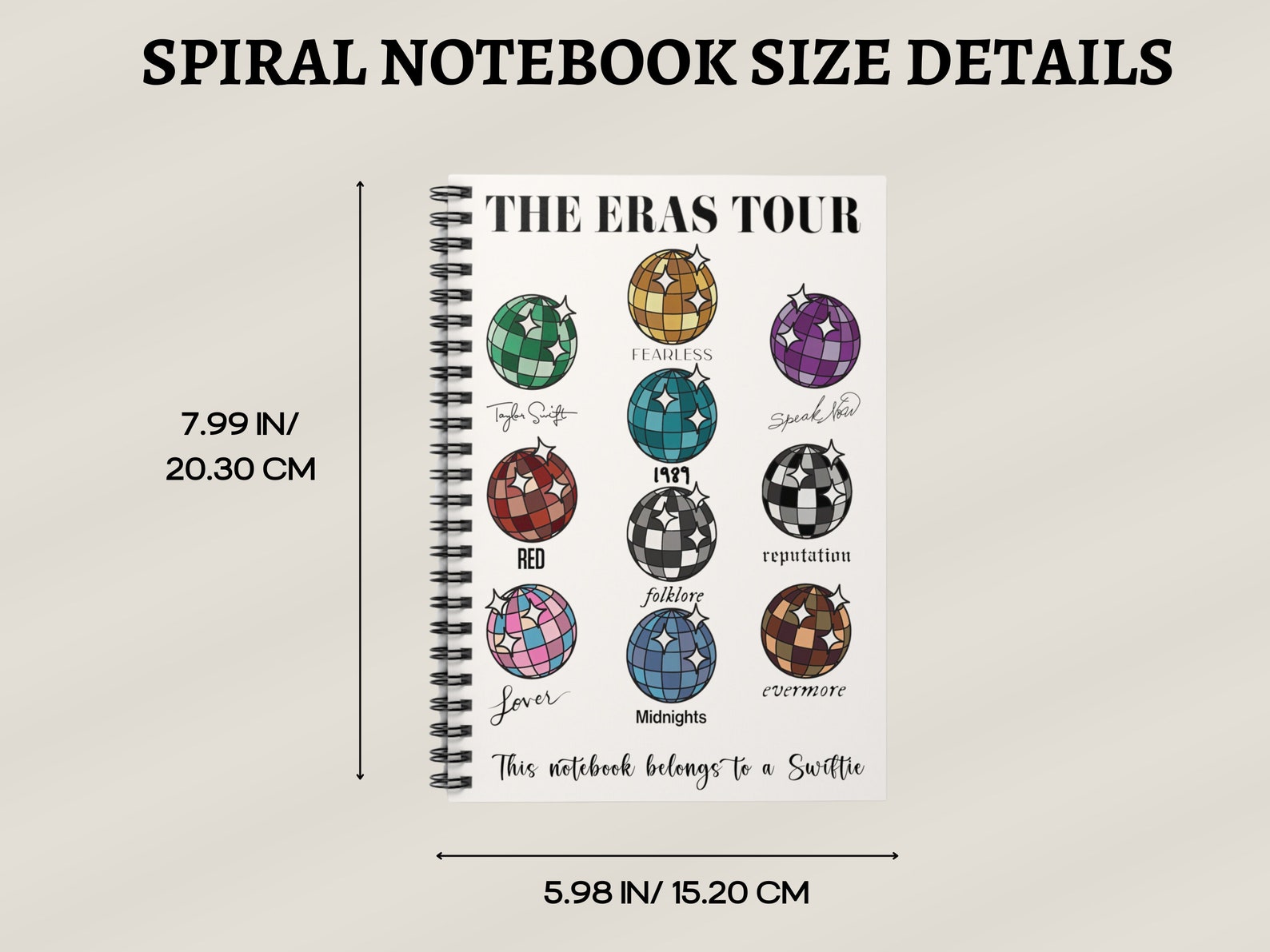 Eras Tour Discoball Swiftie Notebook Taylor Swift Swiftie - Etsy