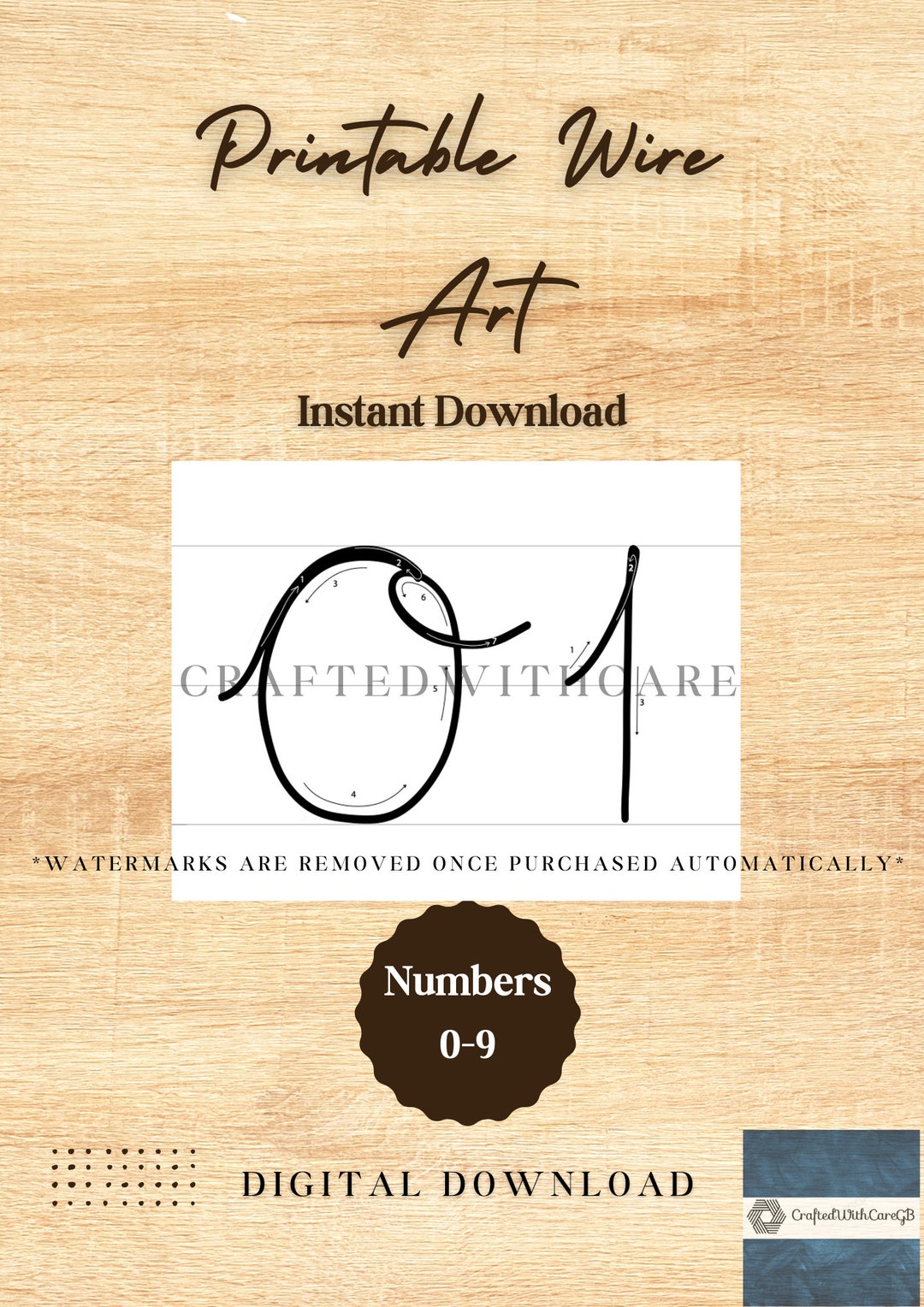 Printable Number Templates for Knitted Wire Art | Digital Download - Etsy