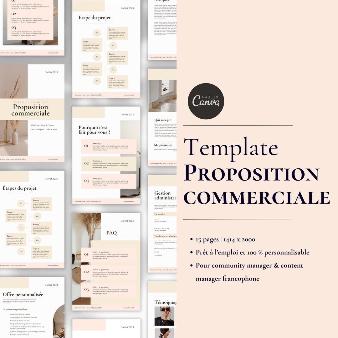 Template Proposition Commerciale Community Manager Template - Etsy