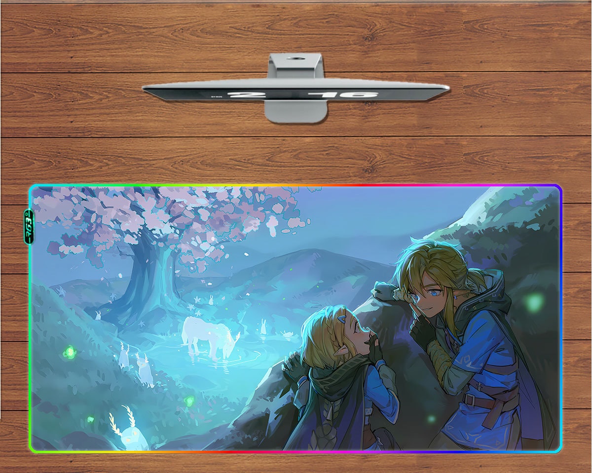 Anime The Legend of Zelda Tears of the Kingdom RGB LED Large Mouse Pad ...