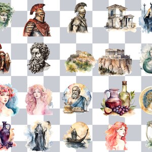 Ancient Civilizations Clipart Bundle, Egypt History Watercolor Clipart ...