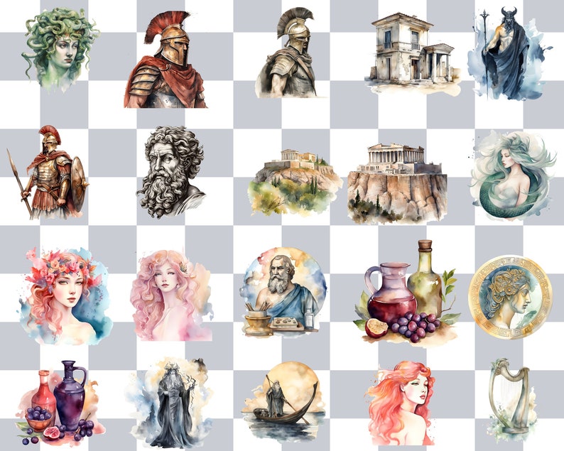 Ancient Civilizations Clipart Bundle, Egypt History Watercolor Clipart ...