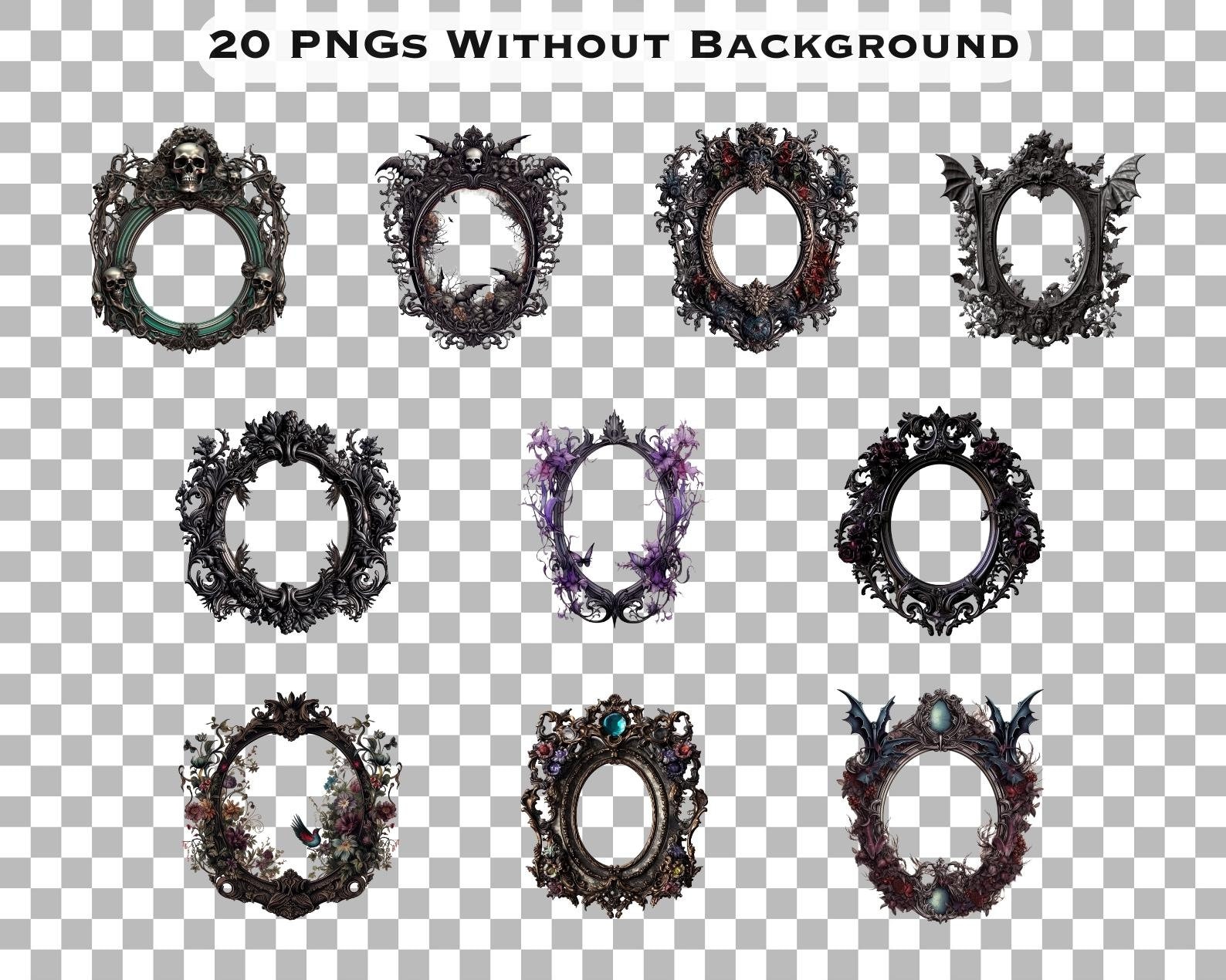 Watercolor Gothic Frames Clipart, Gothic Frames Clipart, Dark Frames ...