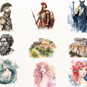 Watercolor Ancient Greece Clipart Bundle, 40 Images Hellenistic PNG ...
