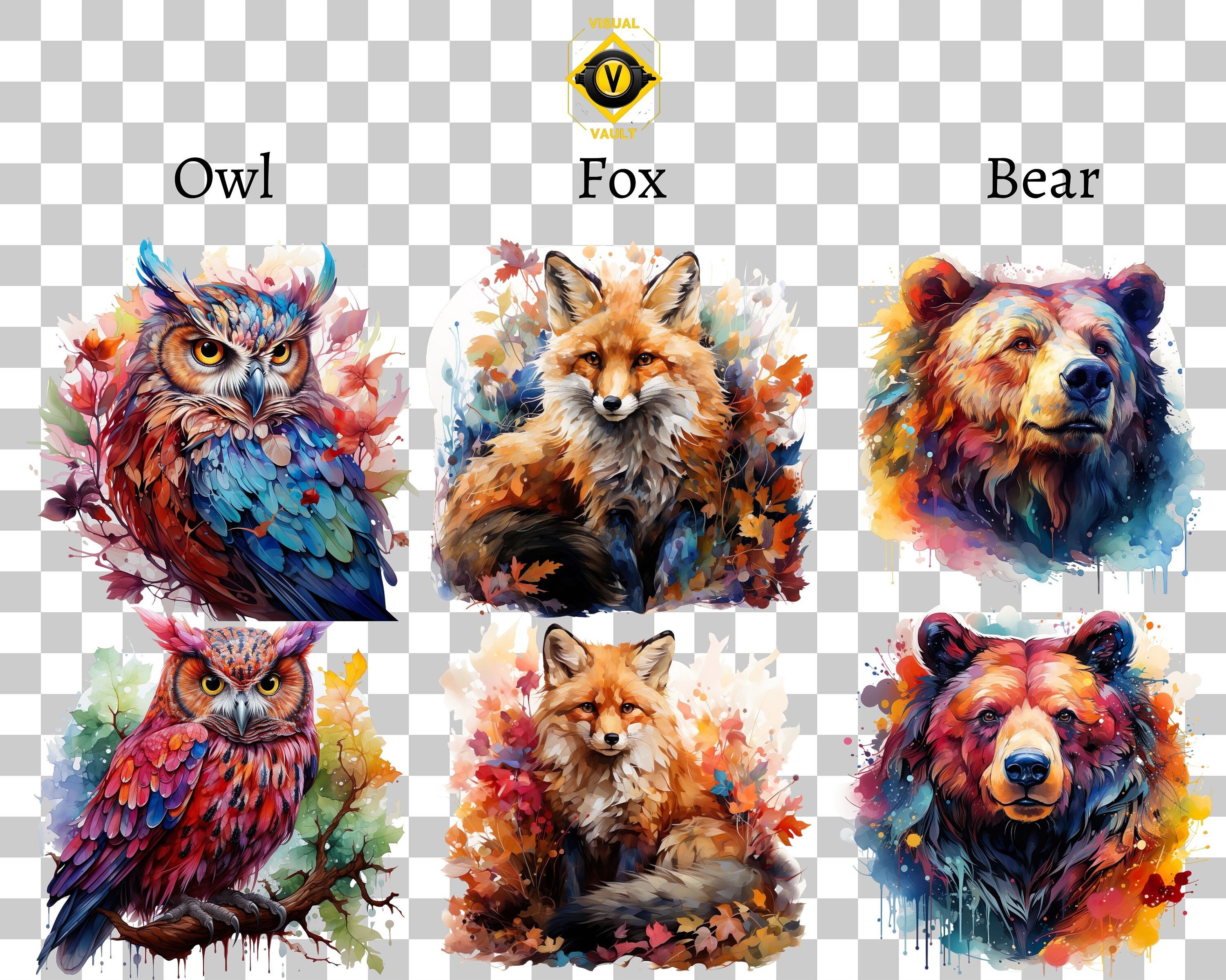 Forest Animals Watercolor Clipart Forest Animals Watercolor - Etsy