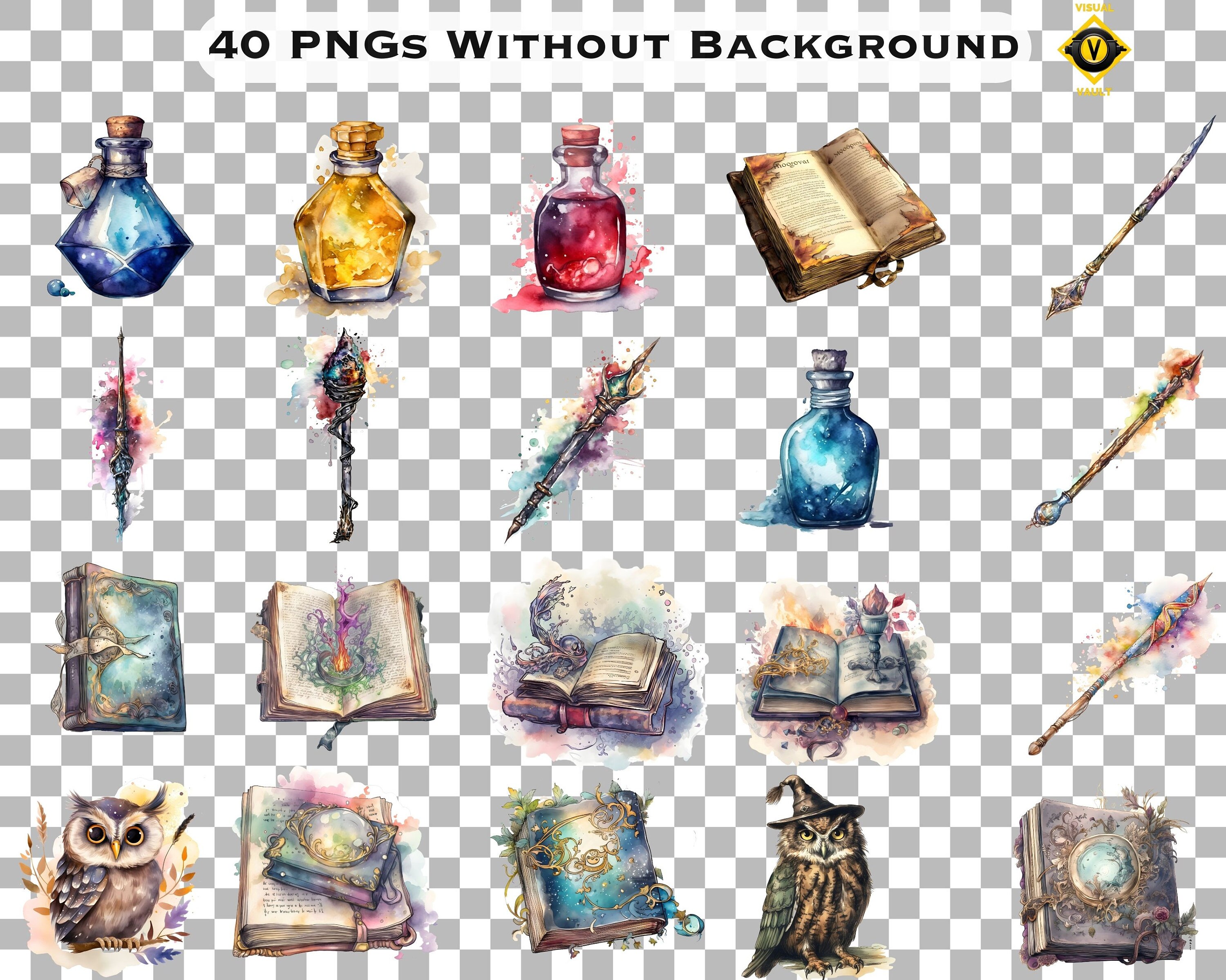 Magic School Watercolor Clipart, Magic School Clipart, Wizard ...